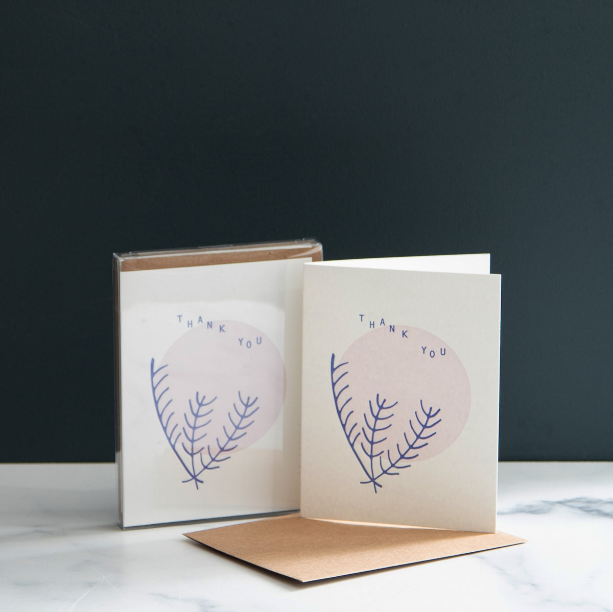 Blue Pine Thank You Card - Box of 6