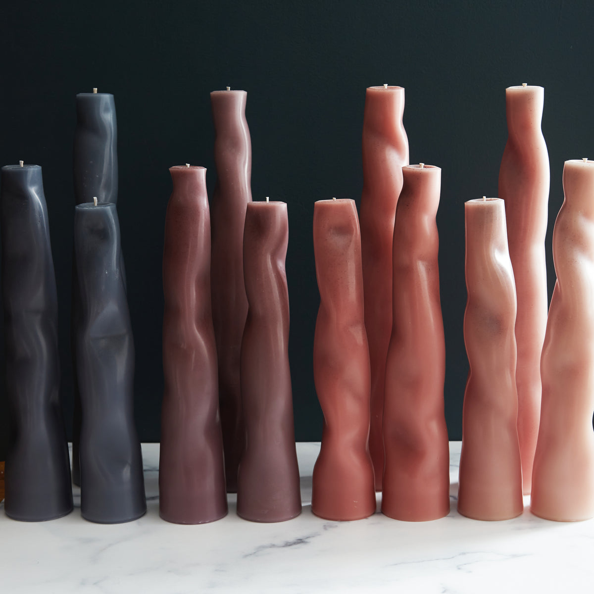 handshandshands SET OF THREE TALL WOBBLE CANDLES