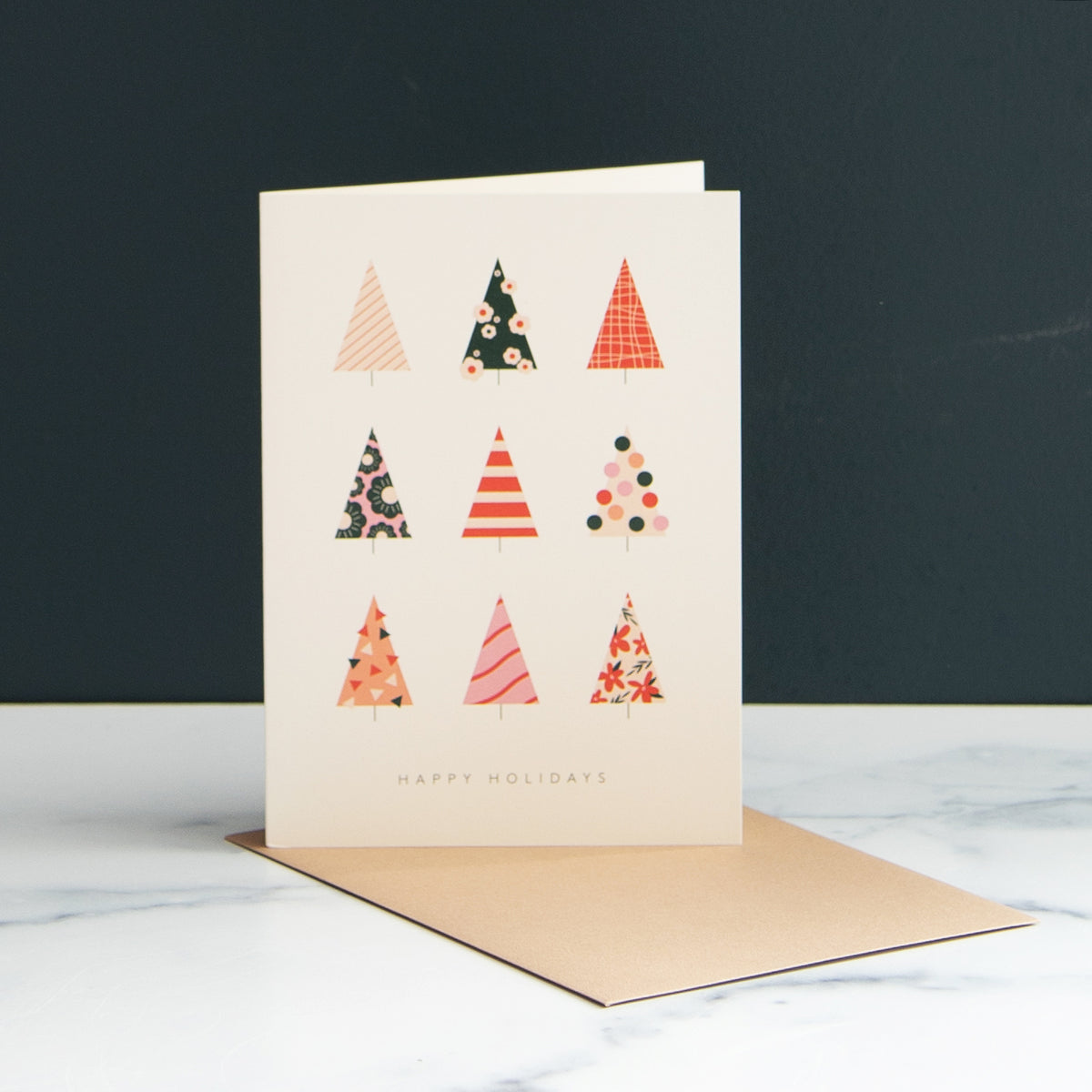 Happy Holidays - Modern Christmas Tree Card